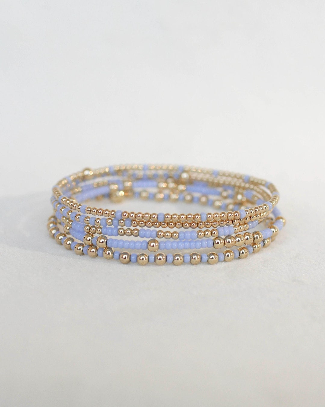 CAROLINA | Seed Bead Gold Filled Bracelets for Women | Blue Stacking ...