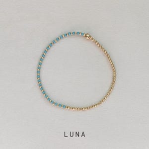 CYAN | Seed Bead Gold Filled Bracelets for Women | Blue Stacking ...