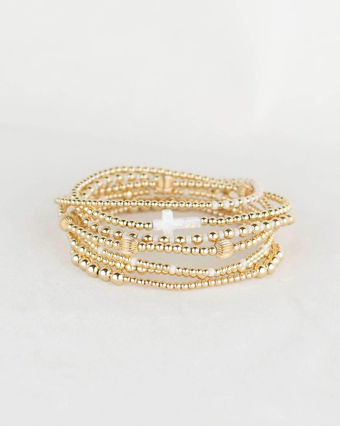 SIMPLY BECCA STACK | 14k Gold Filled Custom Sized Bracelets | Tiny Gold ...