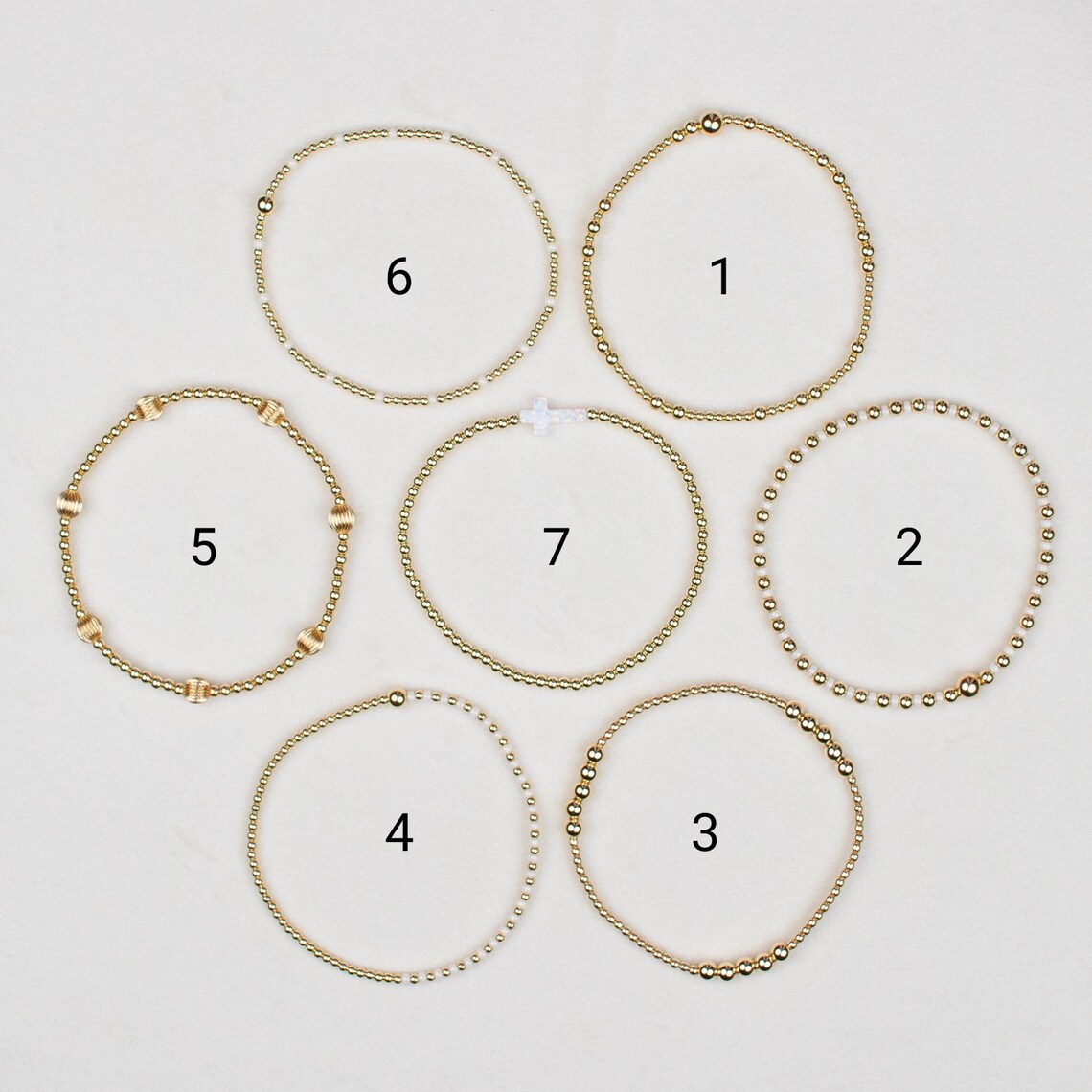 SIMPLY BECCA STACK | 14k Gold Filled Custom Sized Bracelets | Tiny Gold ...