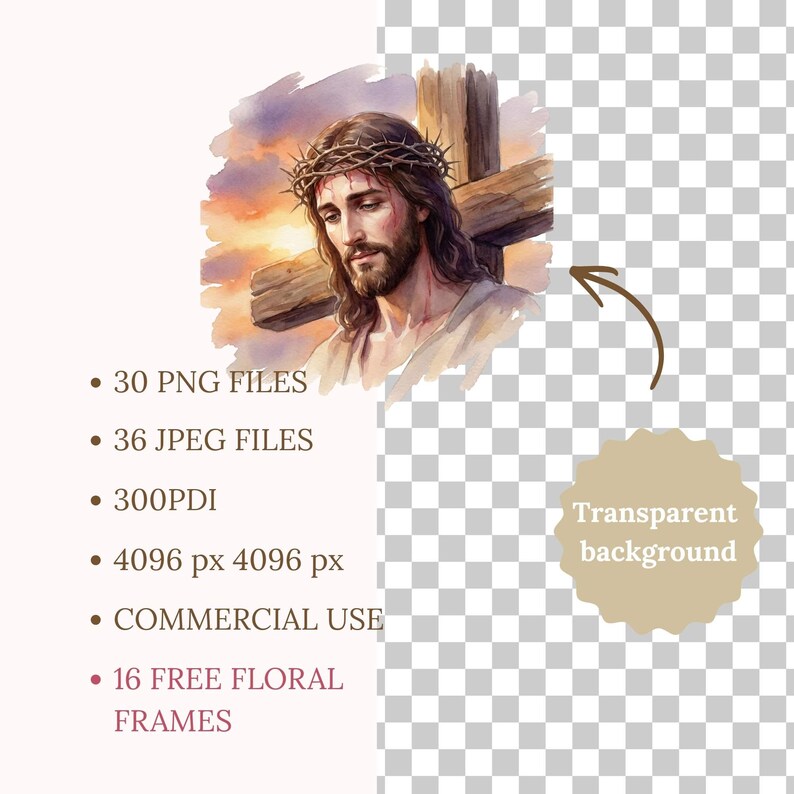 Watercolor Holy Week Clipart Bundle, Christian Easter Story Art ...