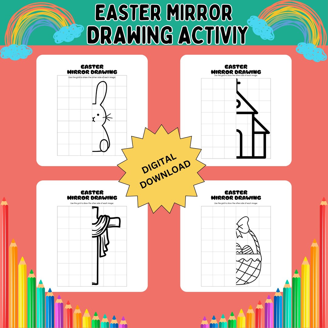 Easter Mirror Drawing Activity for Kids, Printable Christian Easter ...