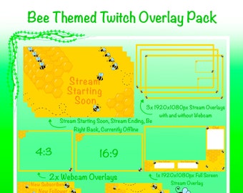 Twitch Bee Themed Overlay - Etsy