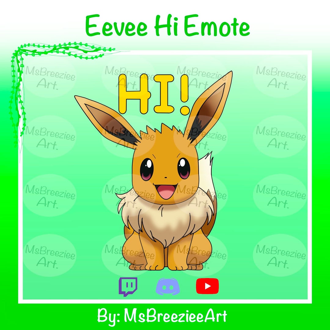 Eevee Hi Emote / Pokemon Emote / Hi Emotes / Twitch Emotes / - Etsy España