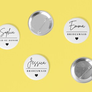 Personalized Wedding Party Name Pins, Bridal Party Pin, Bachelorette ...