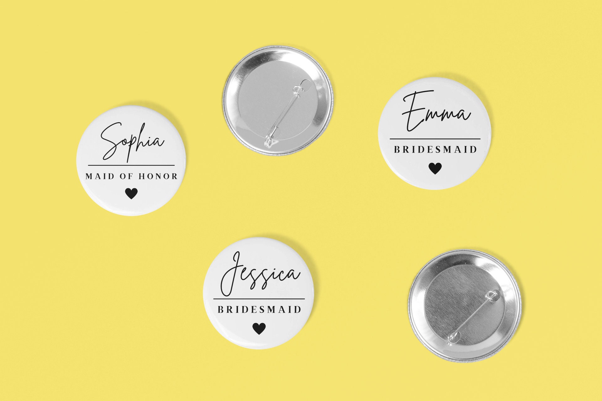 Personalized Wedding Party Name Pins Bridal Party Pin - Etsy