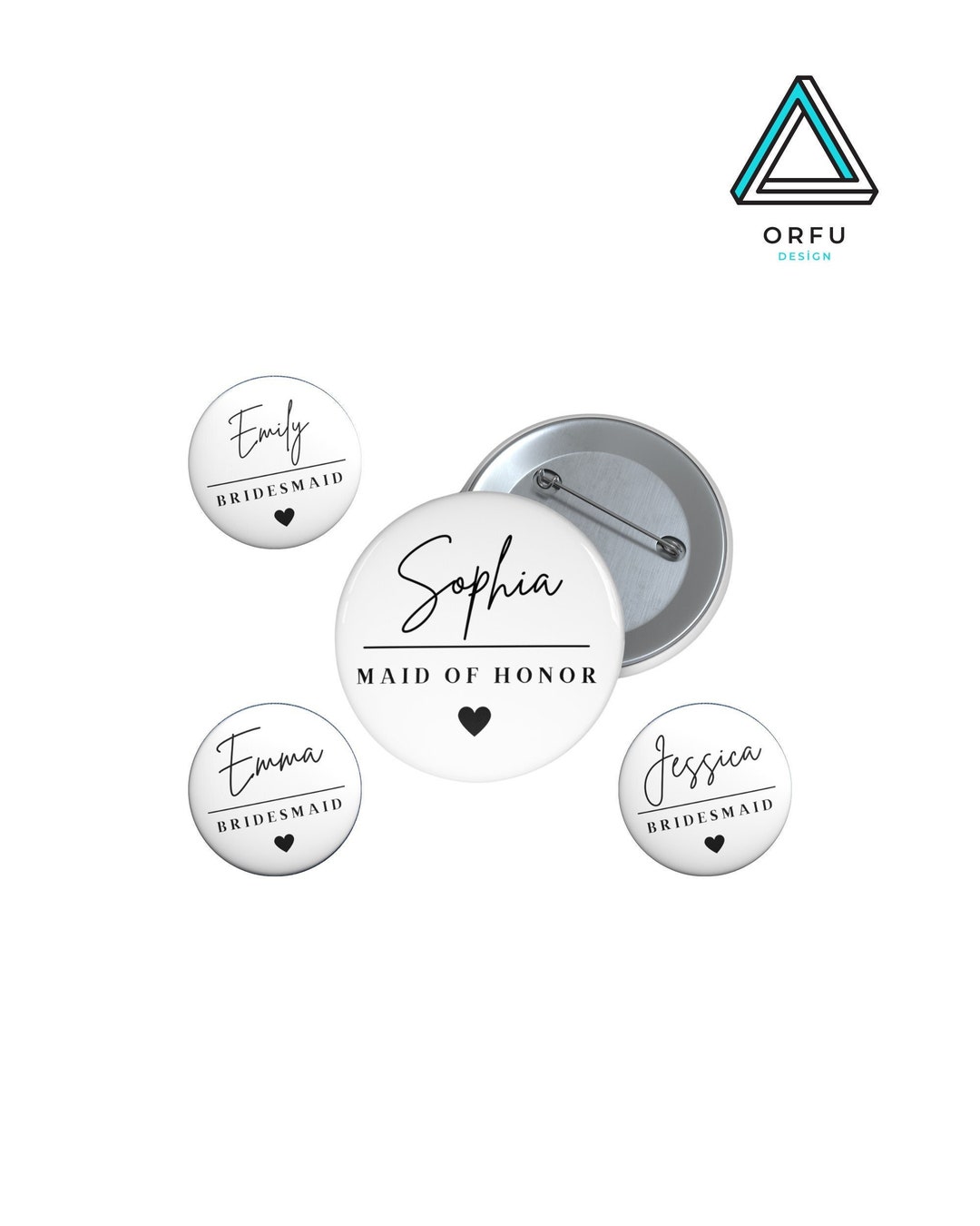 Personalized Wedding Party Name Pins, Bridal Party Pin, Bachelorette ...