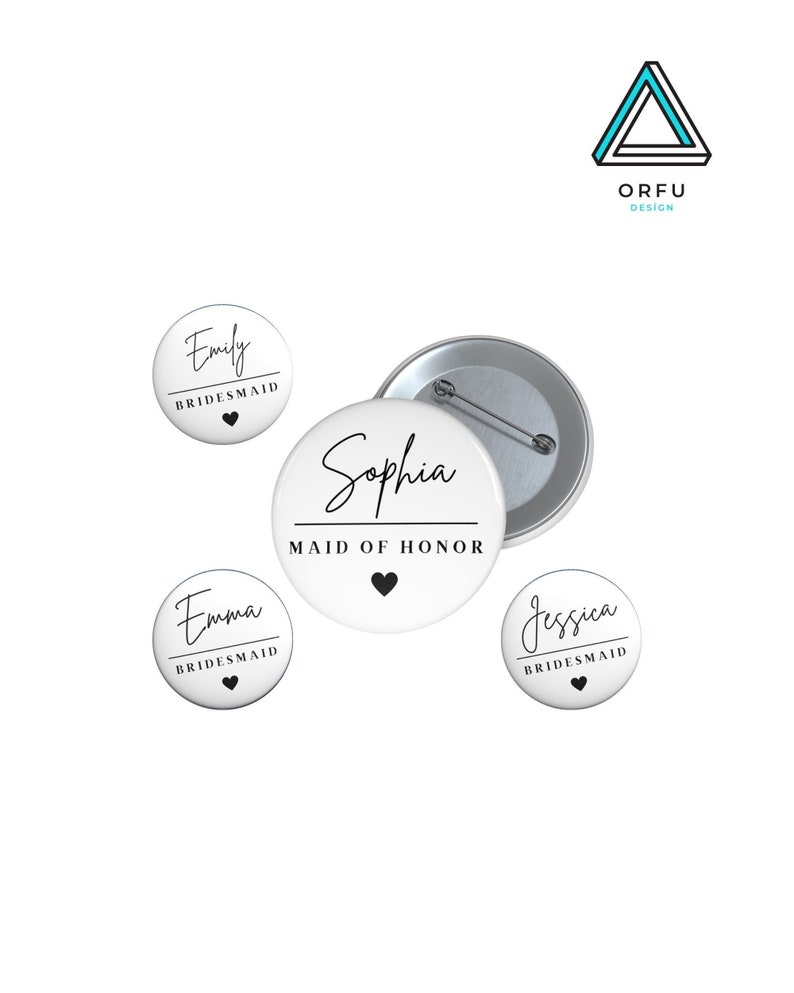 Personalized Wedding Party Name Pins Bridal Party Pin - Etsy