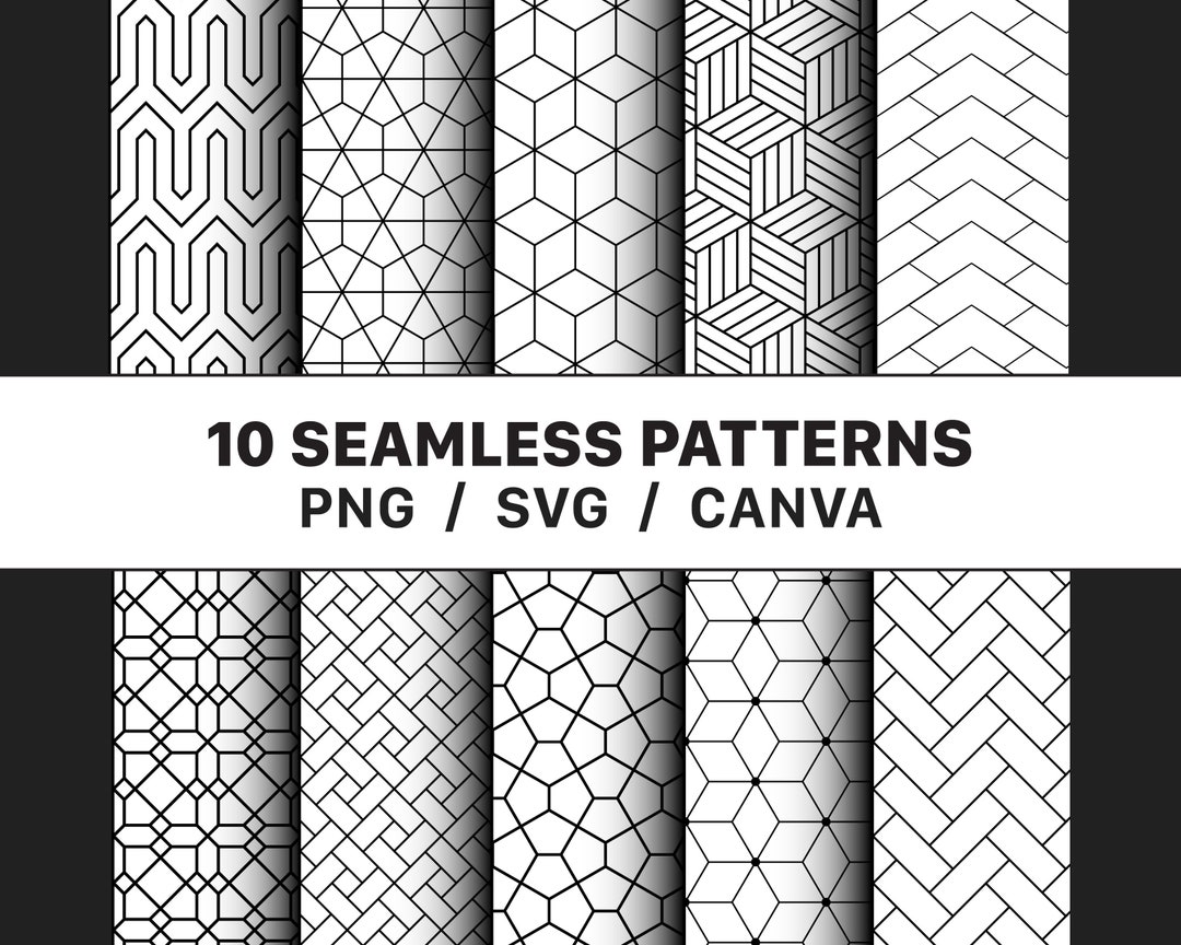 10 Seamless Patterns 001 (PNG • SVG • CANVA) - Etsy