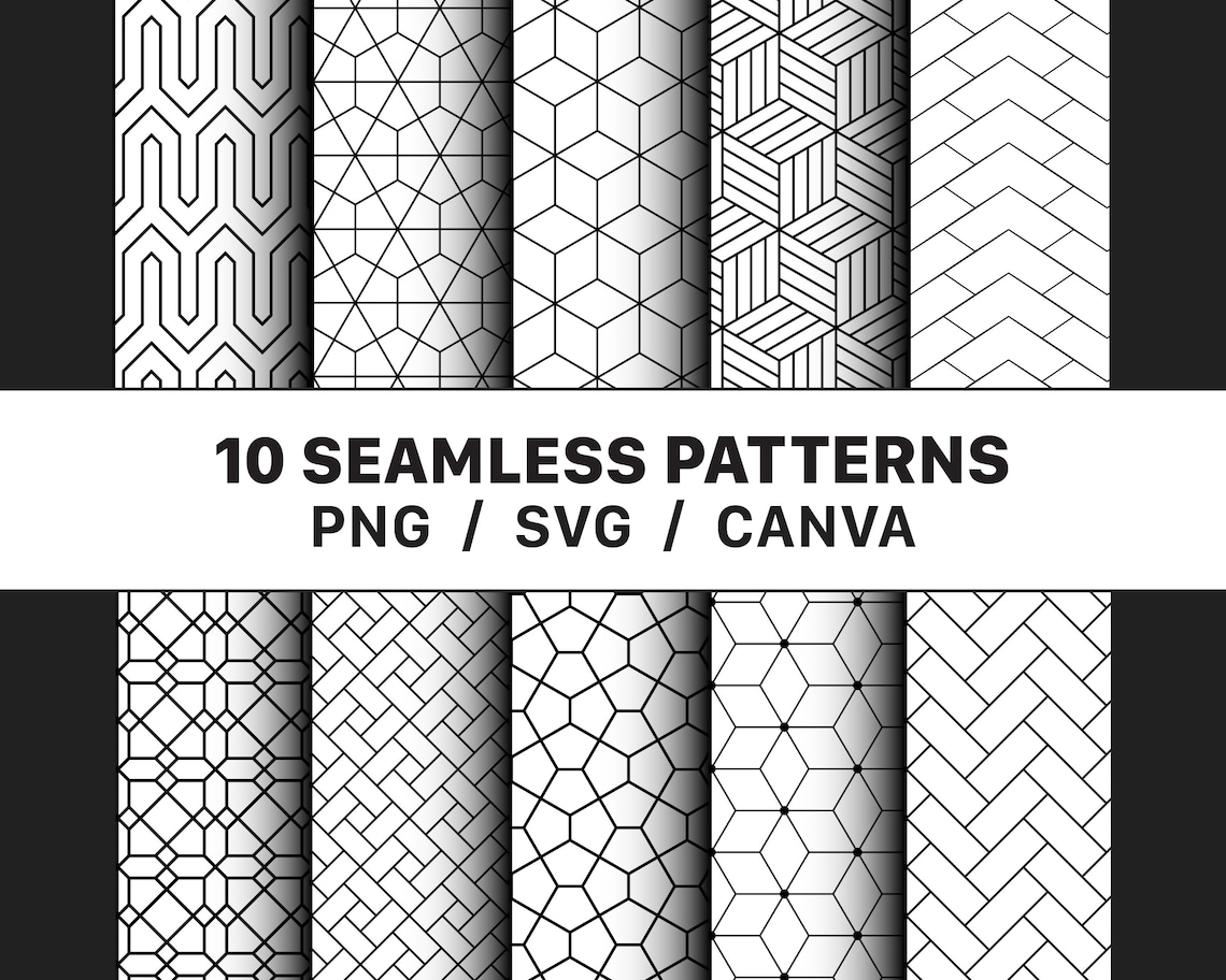10 Seamless Patterns 001 (PNG • SVG • CANVA) - Etsy