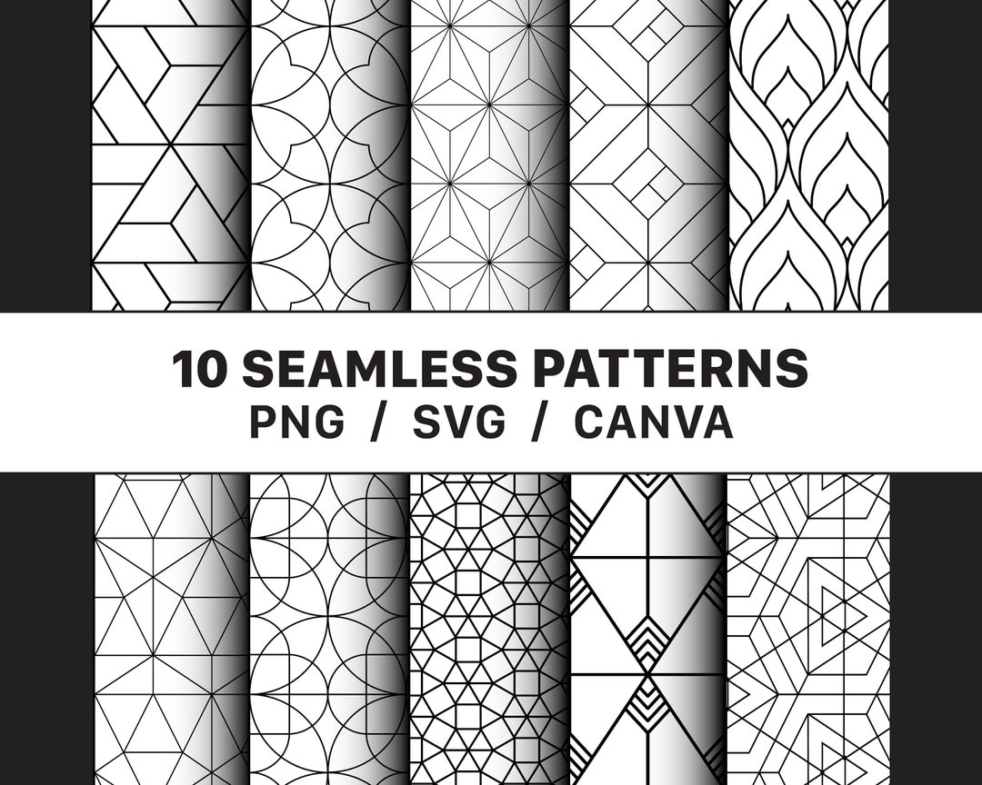 10 Seamless Patterns 002 (PNG • SVG • CANVA) - Etsy