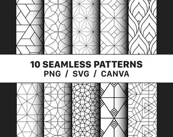 10 Seamless Patterns 001 (PNG • SVG • CANVA) - Etsy