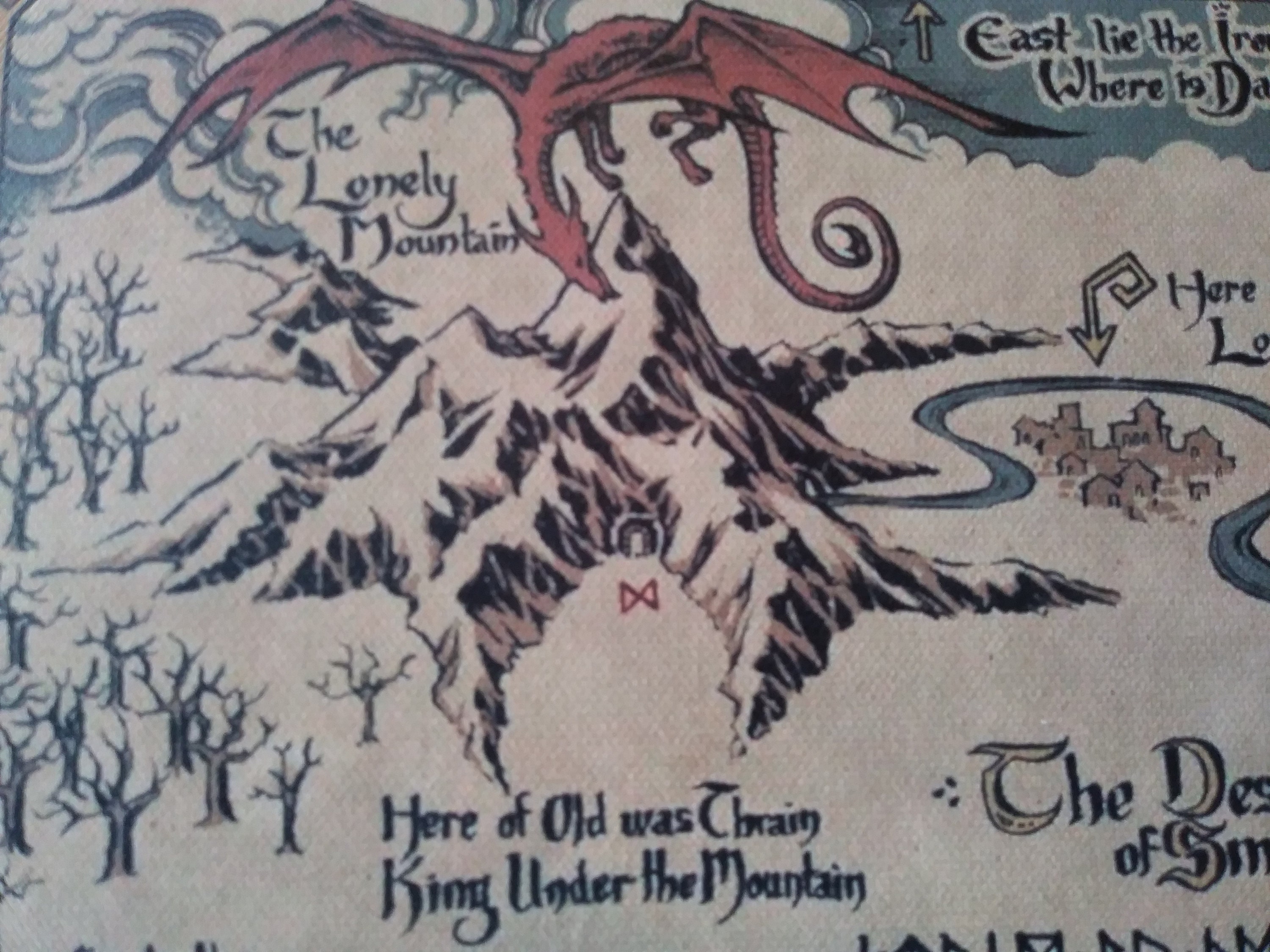 LOTR Hobbit Thror's Map CANVAS ART Print Lord of the Rings Middle Earth ...