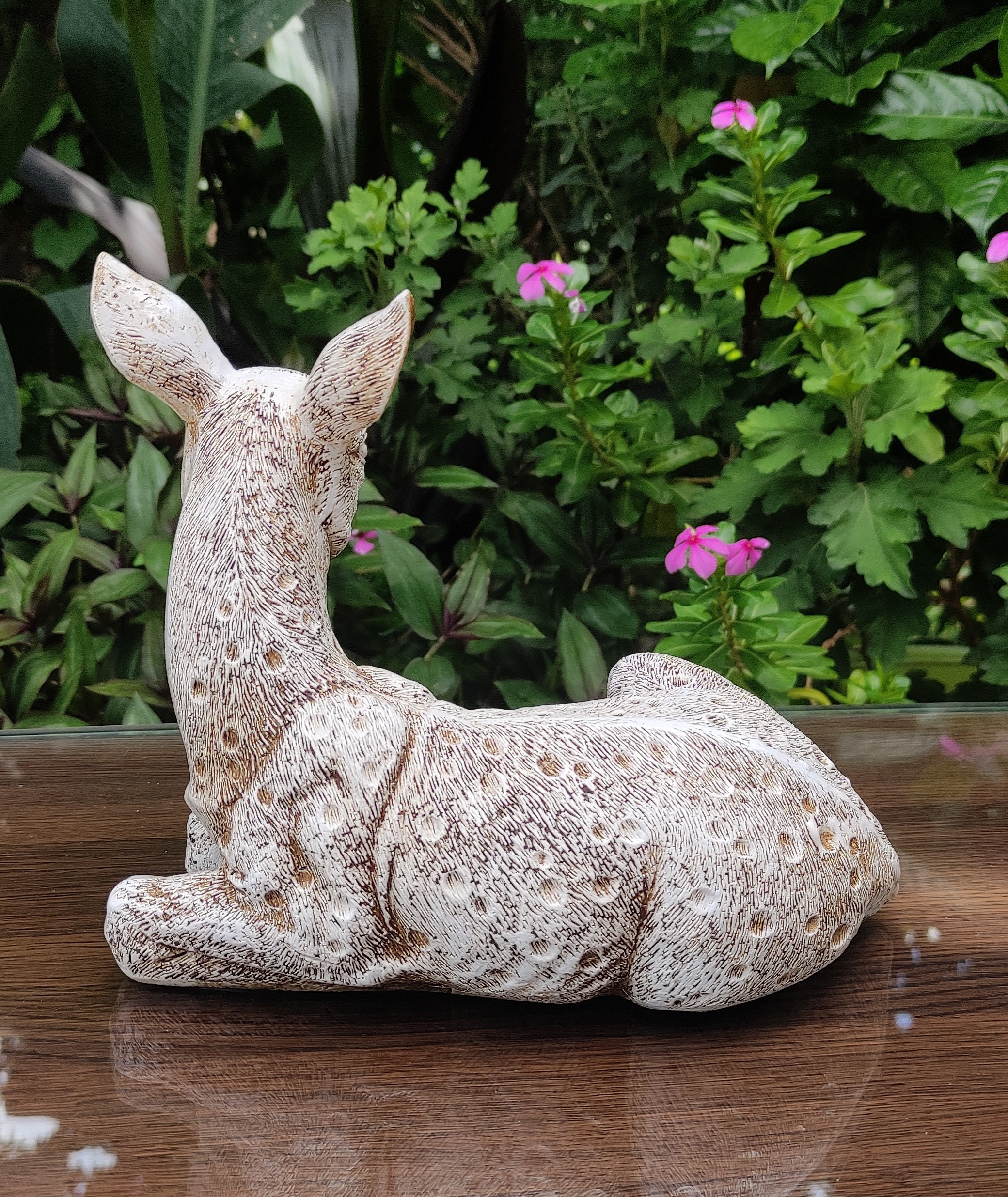 Sitting Deer Statue Sculpture Concrete Garden Art Statue Good Vibes ...