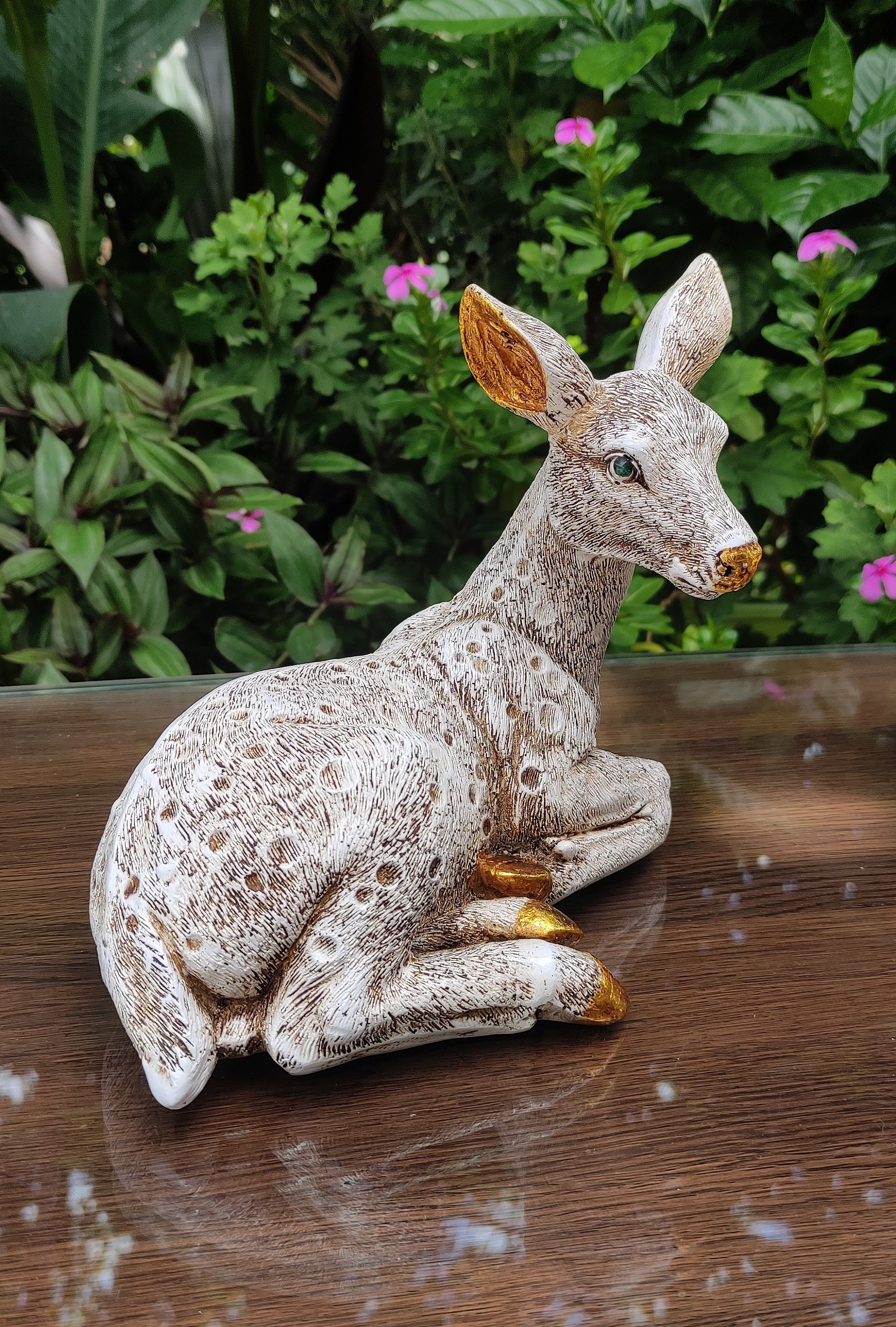 Sitting Deer Statue Sculpture Concrete Garden Art Statue Good Vibes ...