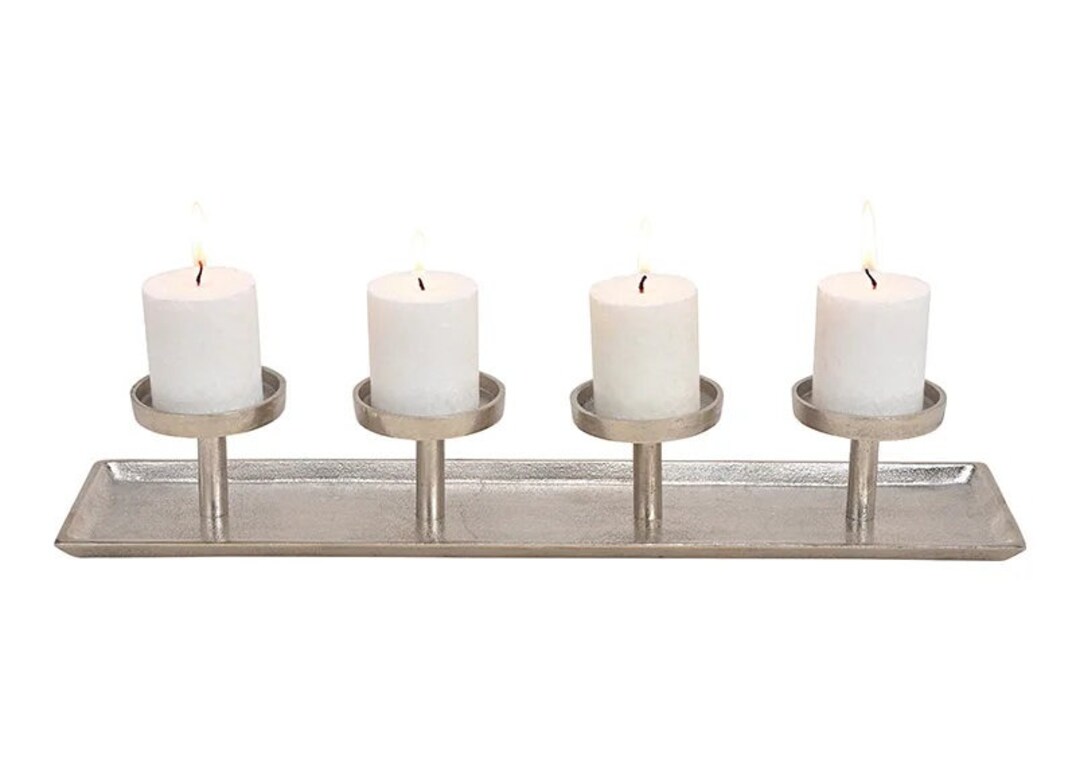 Rectangular Candle Tray: Modern Home Decor With Four Candle Holders ...