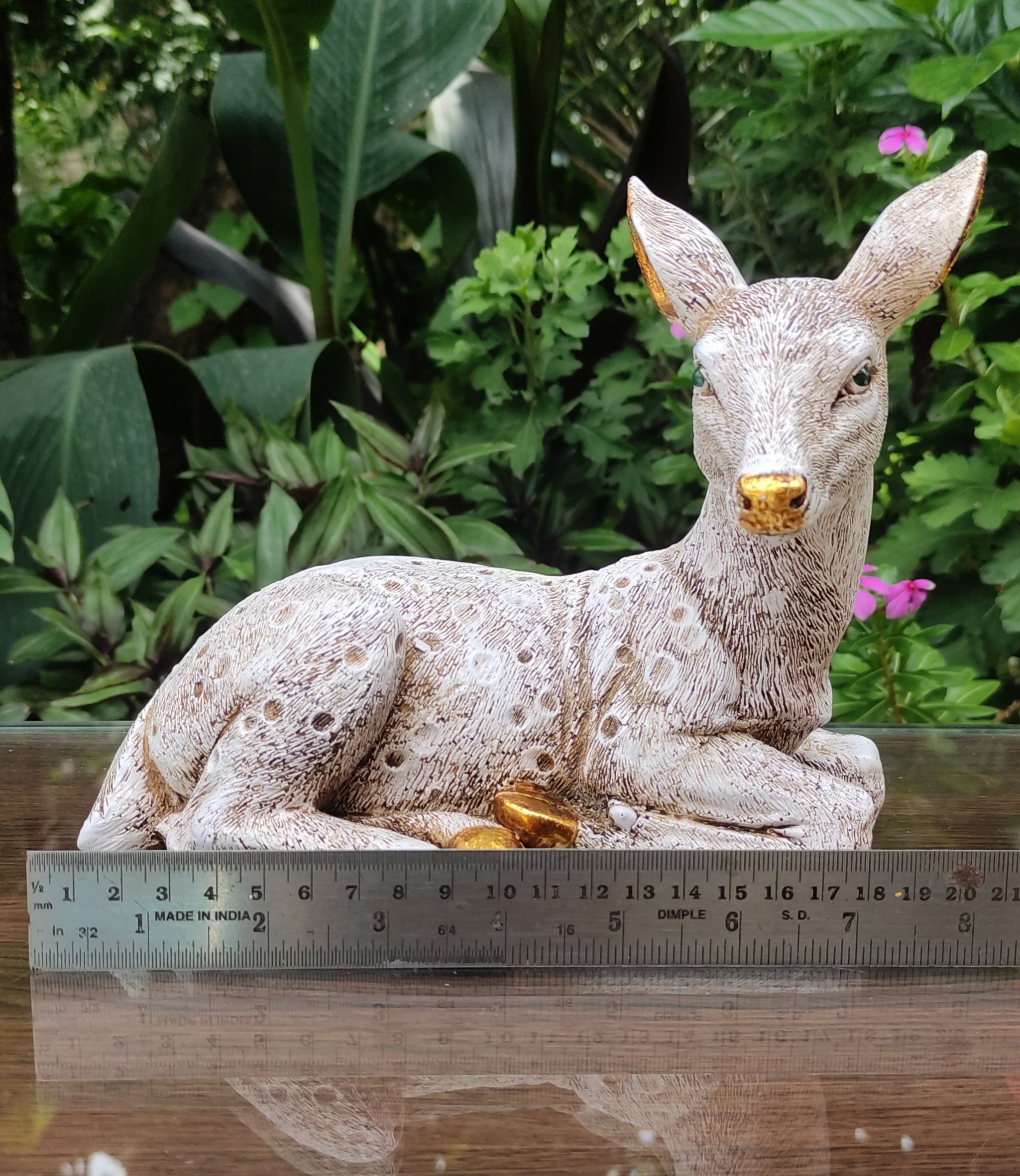 Sitting Deer Statue Sculpture Concrete Garden Art Statue Good Vibes ...
