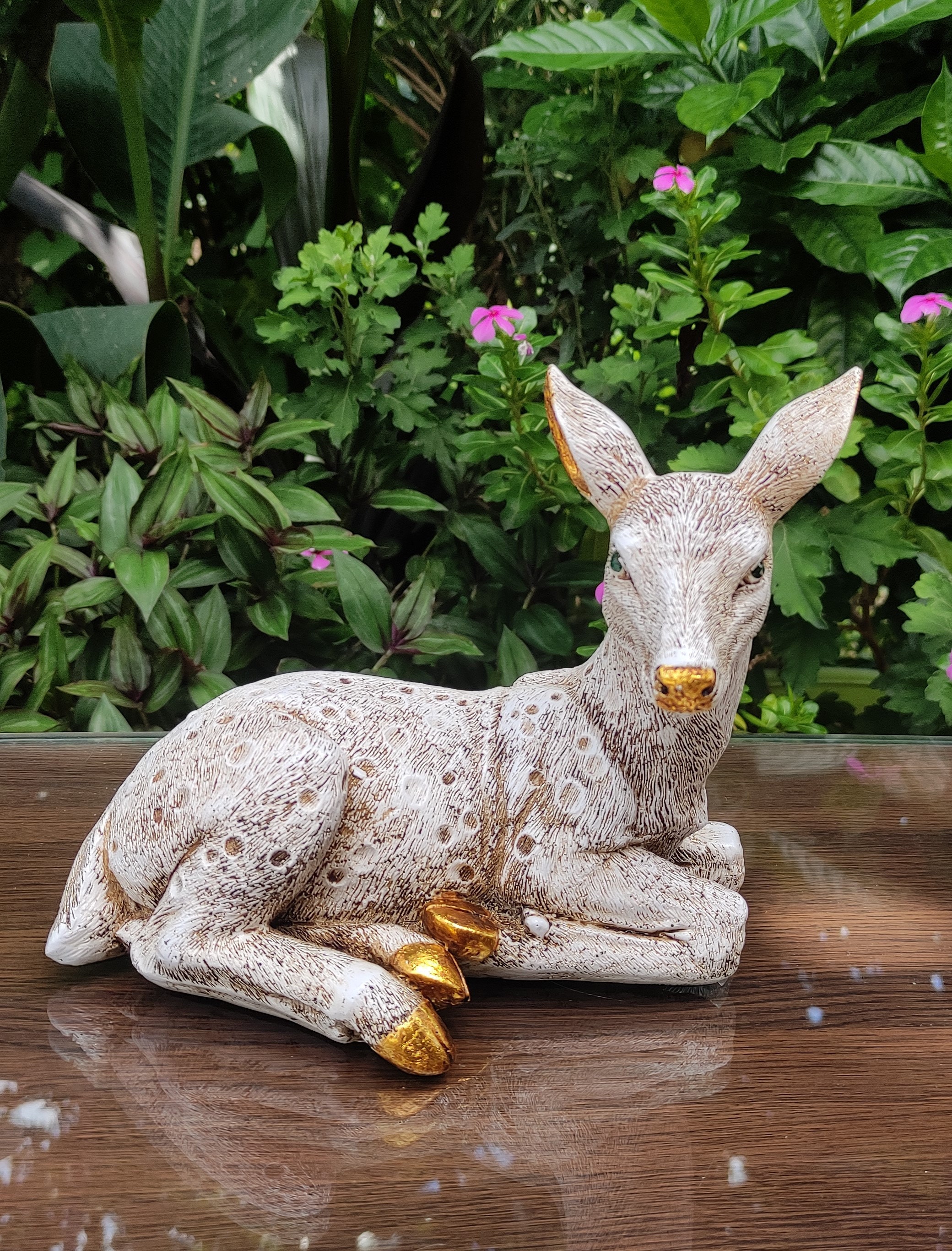 Sitting Deer Statue Sculpture Concrete Garden Art Statue Good Vibes ...