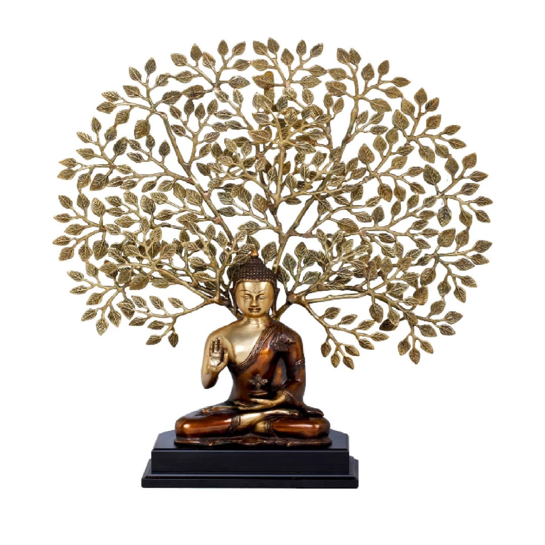 24 Tibetan Buddhist Seated Lord Buddha Figurine the Elaborate Bodhi ...