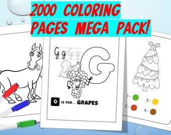 2000 Coloring Pages for Kids - Etsy