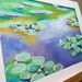 Original Hand-painted Water Lily Oil Pastel Painting - Monet Style ...