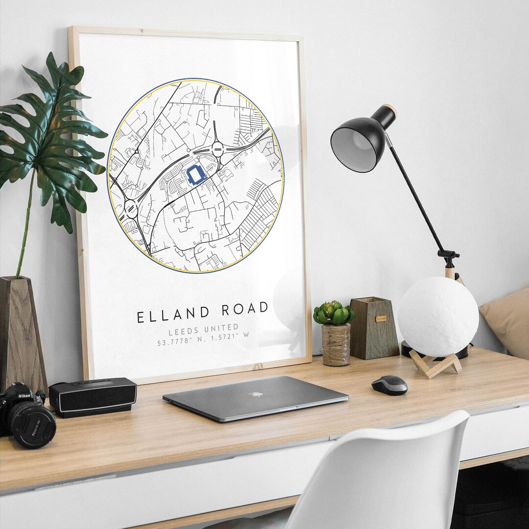 Elland Road Map Poster - Etsy