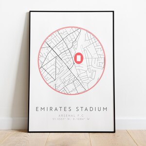 Emirates Stadium Map Poster - Etsy