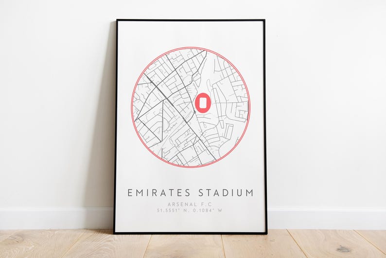 Emirates Stadium Map Poster - Etsy