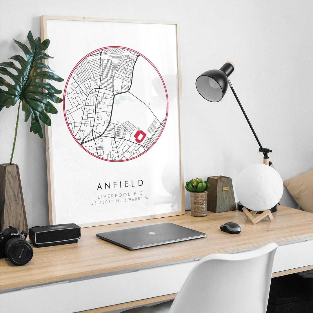 Anfield Stadium Map Poster - Etsy