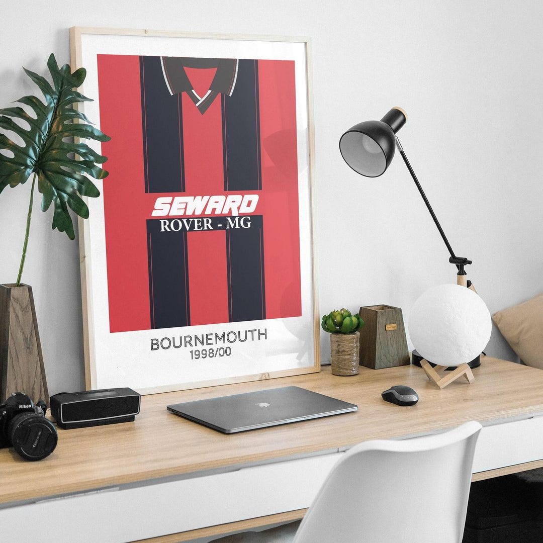 Bournemouth 1998/00 Retro Kit Poster Print Bournemouth Gifts Perfect ...