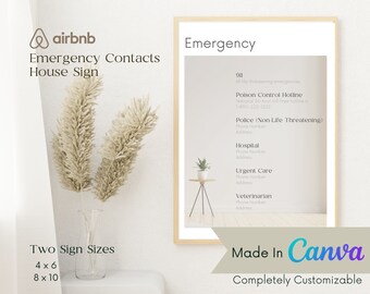 Airbnb Emergency Sign - Etsy