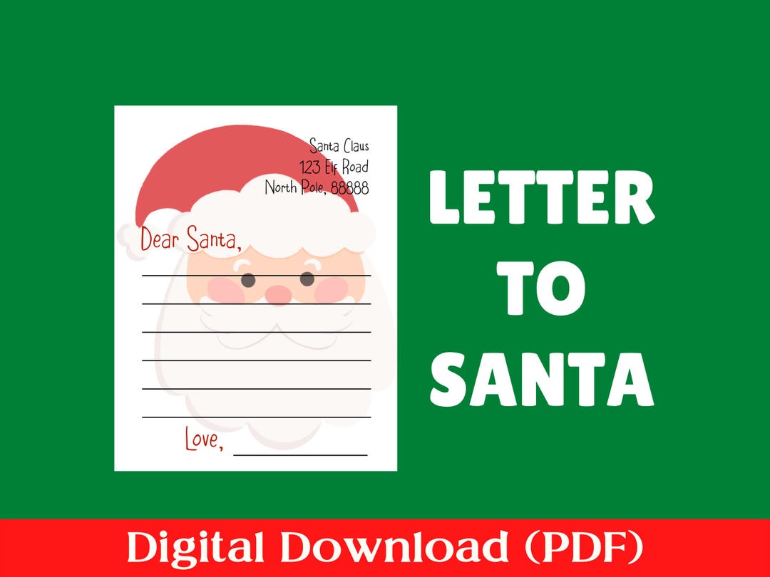 Letter to Santa Santa Letter Santa Claus Letter From Santa Dear Santa ...