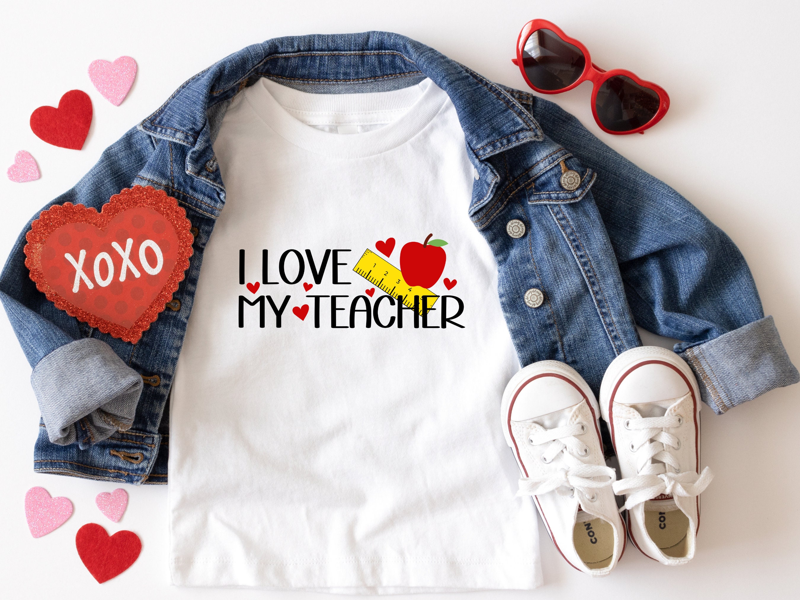 I Love My Teacher SVG I Love My Teacher Shirt Back to - Etsy