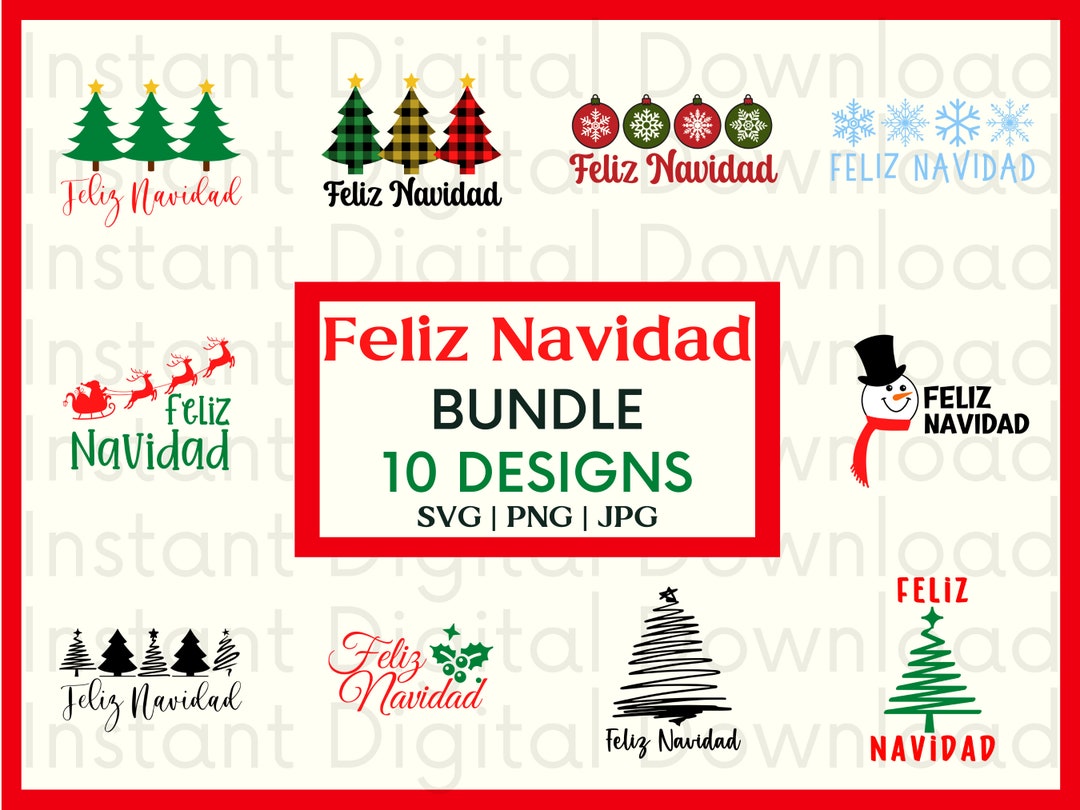 Feliz Navidad Christmas Bundle Merry Christmas SVG Christmas Gift ...