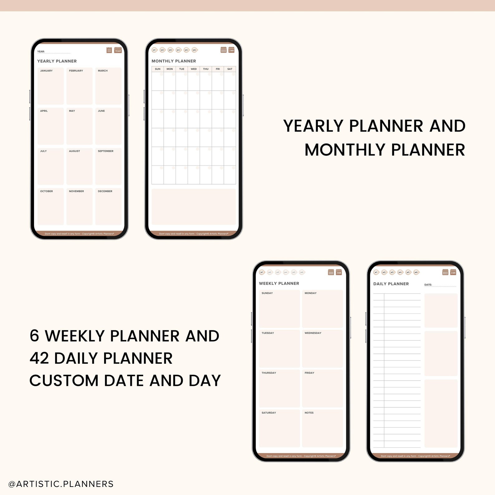 Undated Digital Phone Pocket Planner Hyperlinks Mobile Planner ...