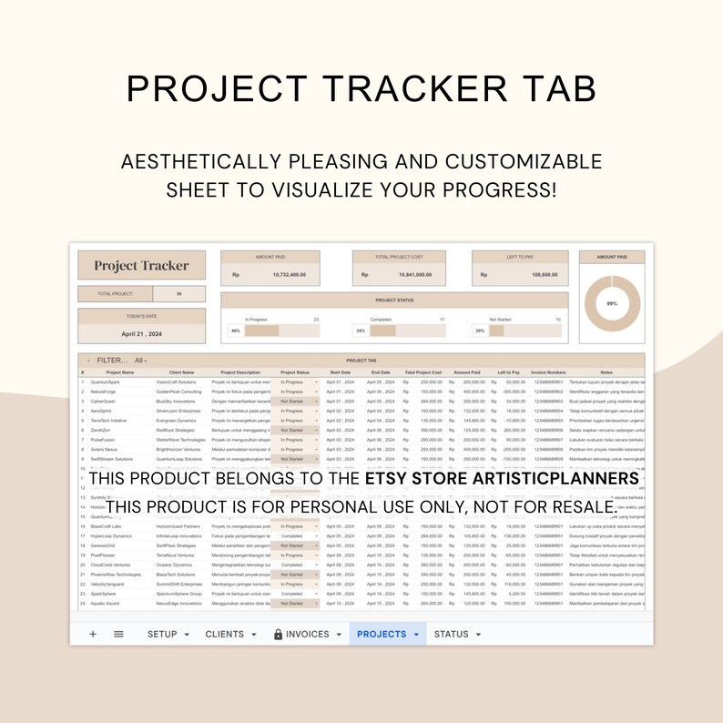 Client Tracker Spreadsheet Template, Client Tracking, Tracker Client ...