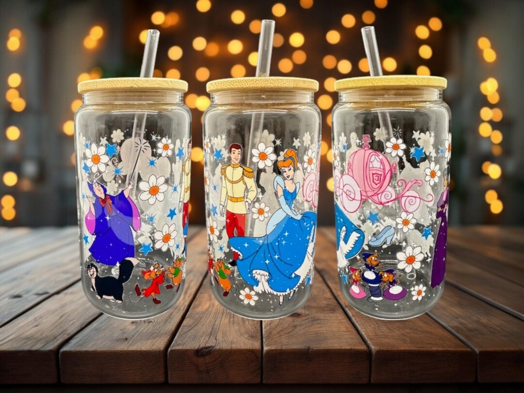 16oz. Glass Libby Cup, Cinderella, Fairy Godmother - Etsy