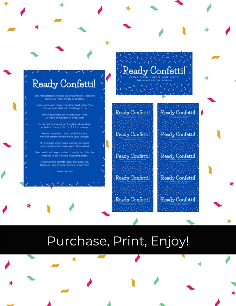 Back to School Ready Confetti Digital Printable - Etsy