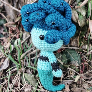 Cute Little Medusa - Amigurumi Crochet Soft Sculpture Mythical Doll - Etsy