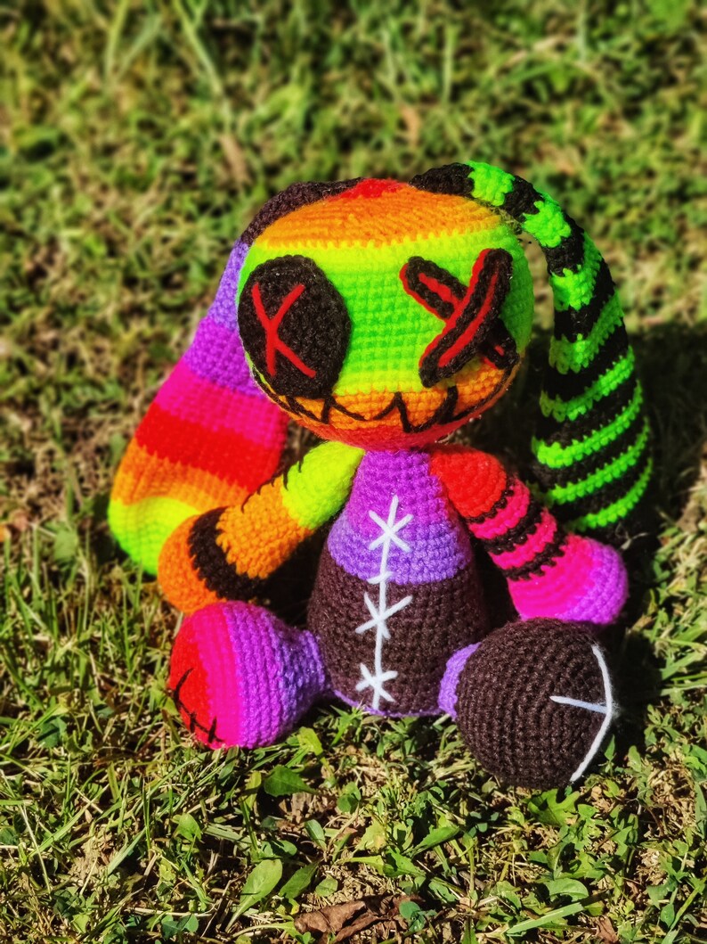 Crochet Zombie Bunny: Gothic Amigurumi Plush, Creepy Cute Gift - Etsy