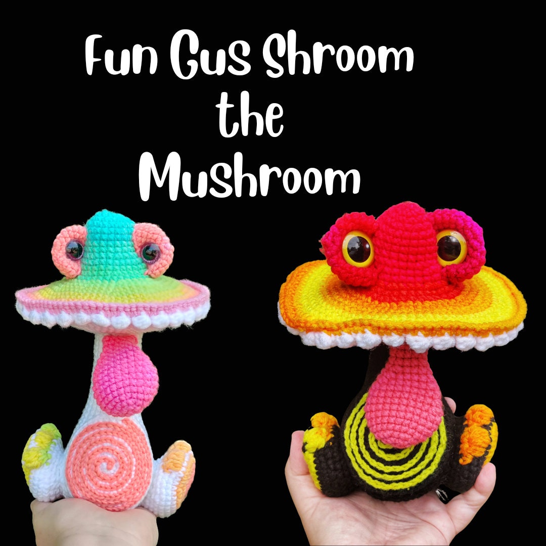 Gus the Fun Guy Large Mushroom Plush-funny Crochet Mushroom Amigurumi ...