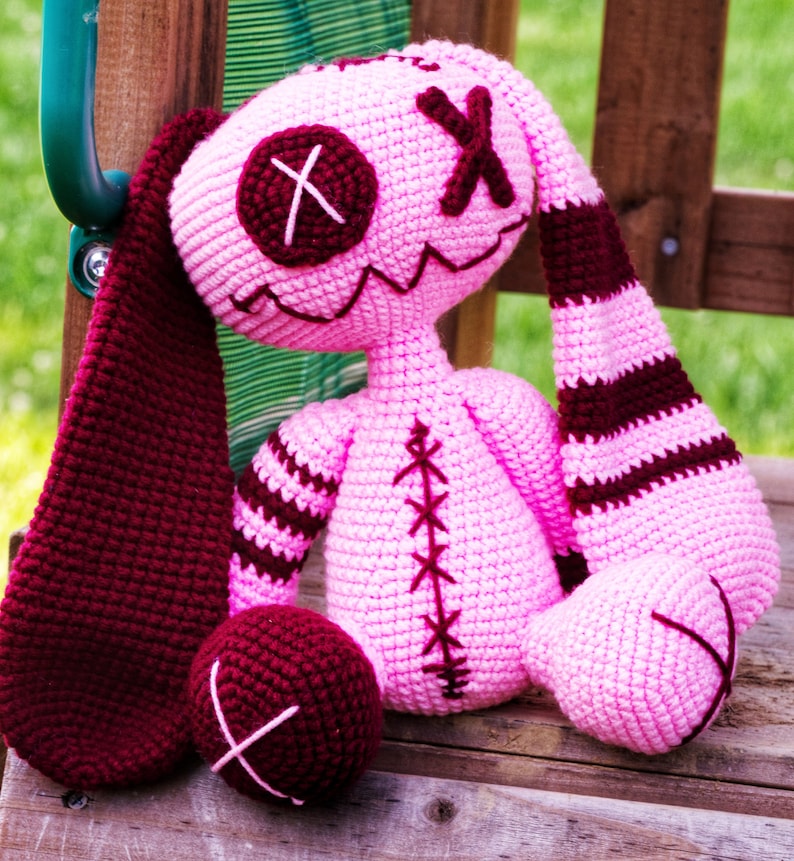 Crochet Zombie Bunny: Gothic Amigurumi Plush, Creepy Cute Gift - Etsy