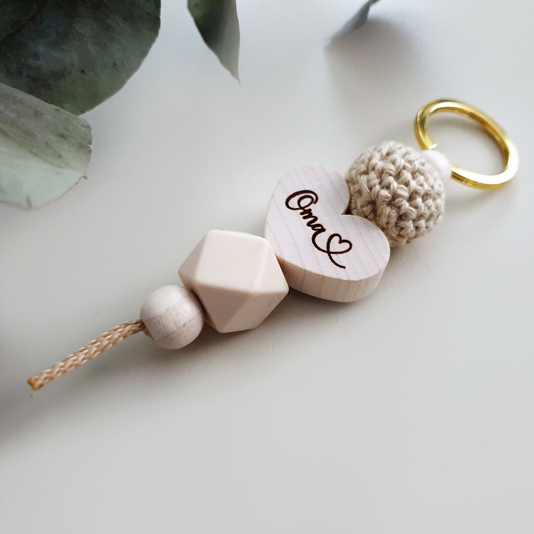 Individual Keychain With Heart as a Perfect Gift for Grandma - Etsy