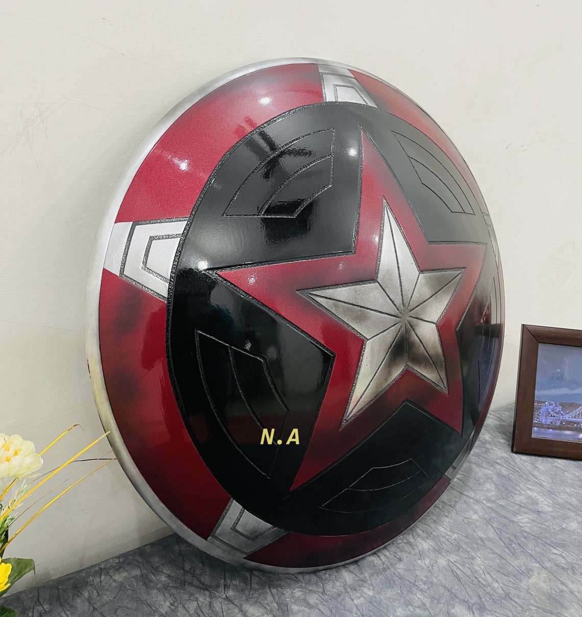 Red Guardian Shield Marvel Cinematic Shield Battle Damage - Etsy UK