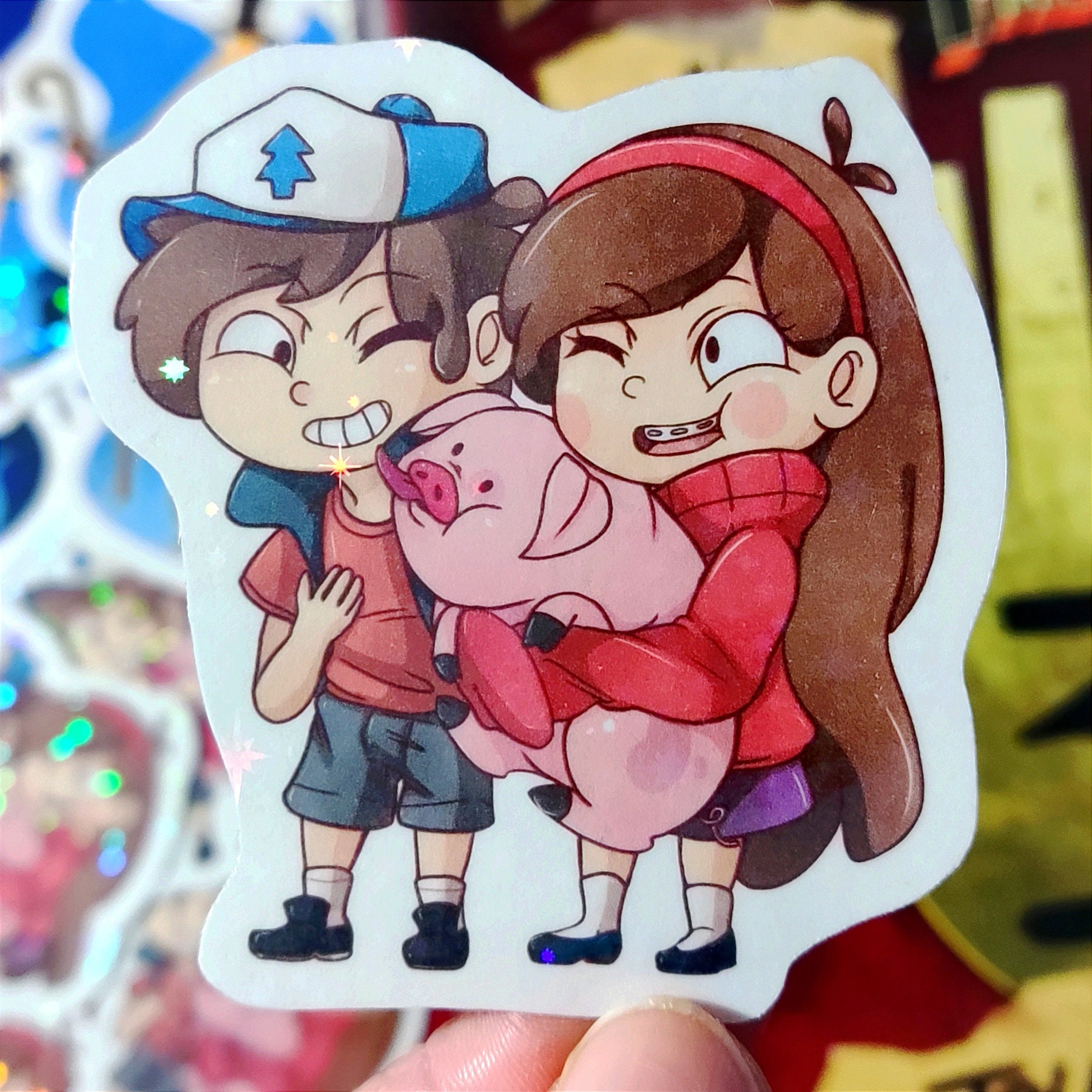 Gravity Falls Holographic Sticker Bill Cypher Mystery Twins Mabel Pines ...