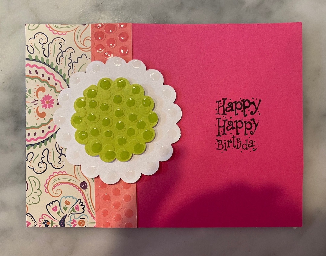 Girl Pink Floral Handmade Birthday Card - Etsy