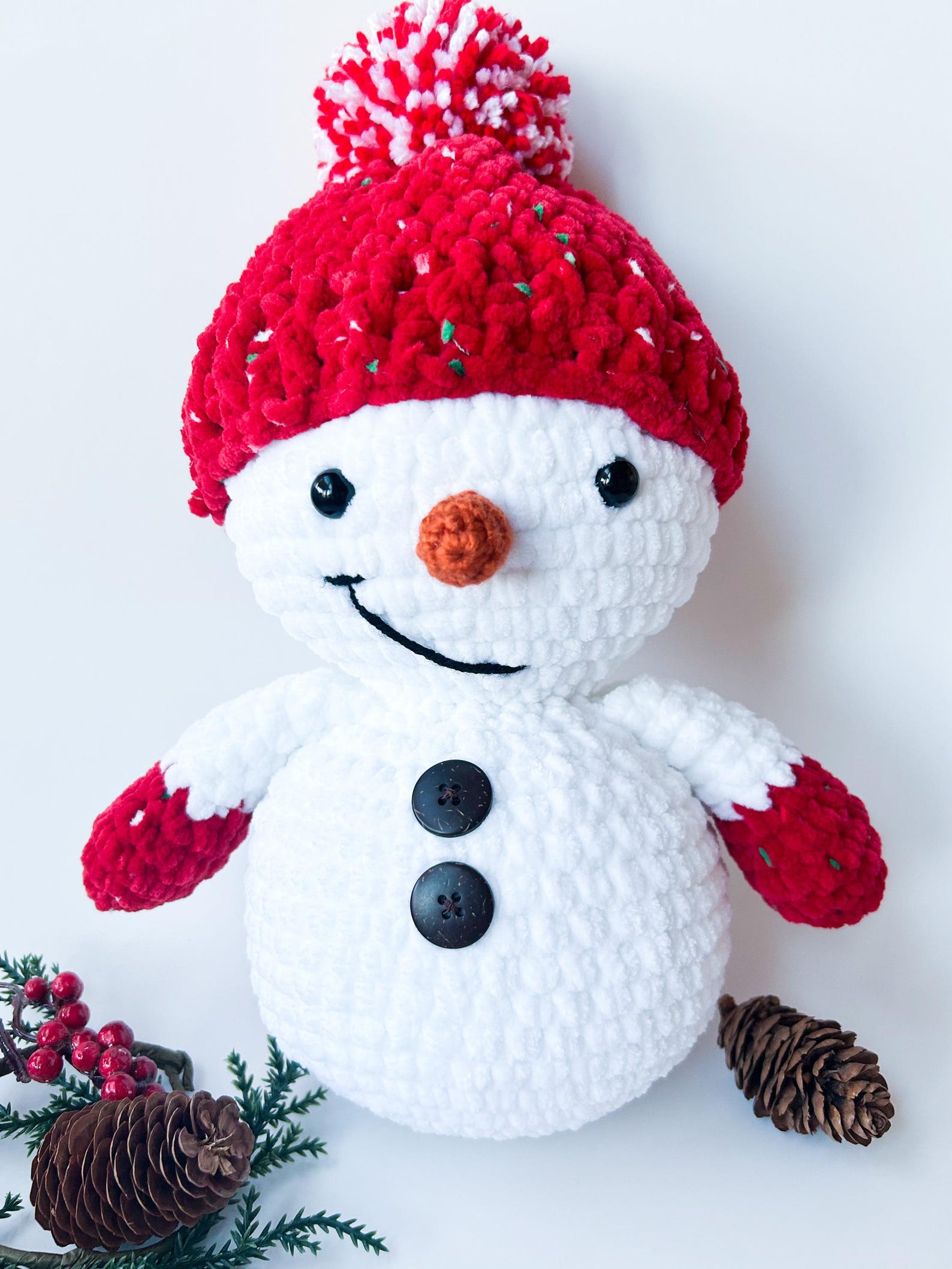 Snuggly Snowman Crochet Plushie, Two Sizes Available - Etsy