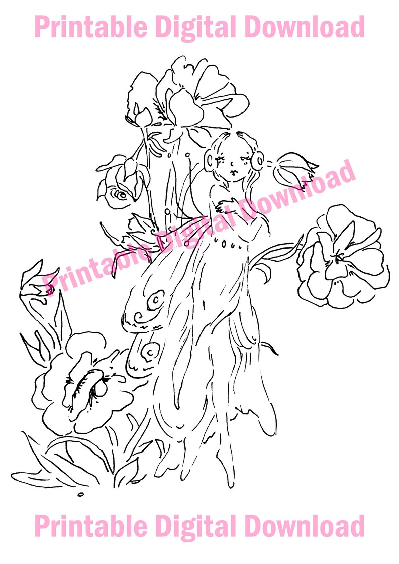 Printable Fairy Colouring Page - Fantasy Coloring Sheet for Kids ...