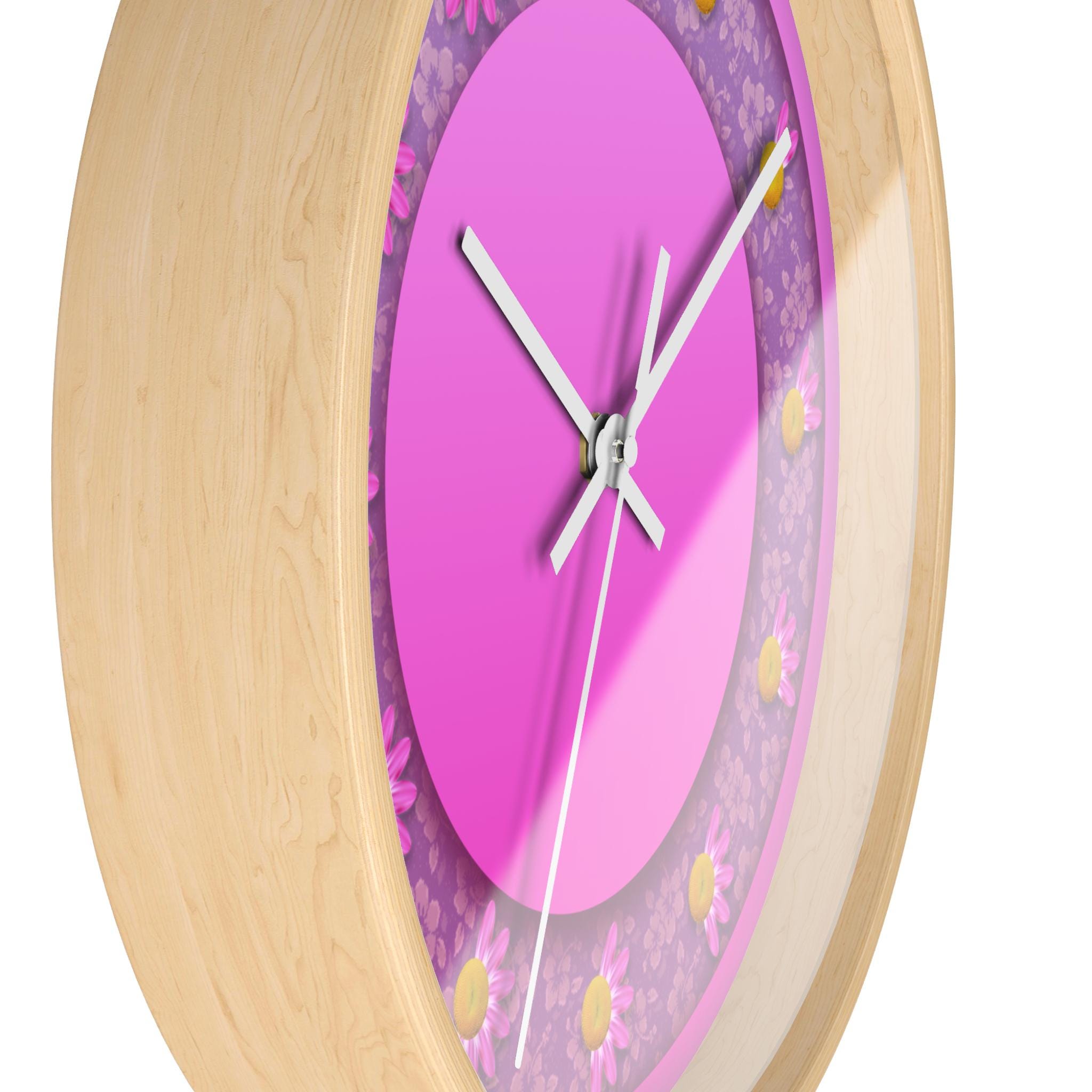 Daisy Flower Clock Pink, Plant Wall Clocks, Home Decor Gifts ...