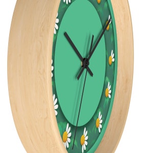 Daisy Flower Clock - Green, Plant Wall Clocks, Home Decor Gifts ...